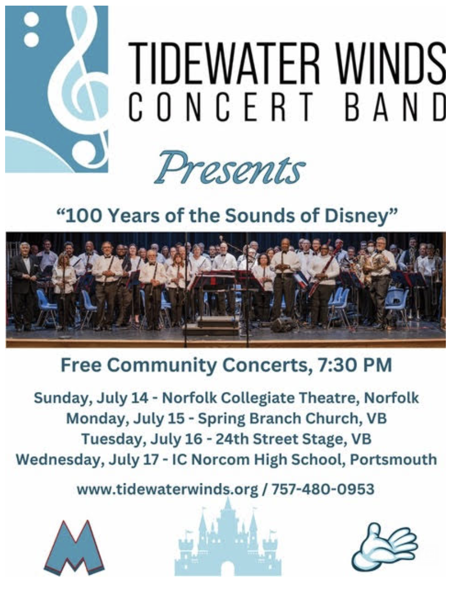 Tidewater Winds Free Concert: "100 Years of the Sounds of Disney" at I ...